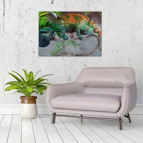 Skleněný obraz - Chameleon (70x50 cm)
