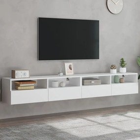 Nástěnné TV skříňky 2 ks bílé 100 x 30 x 30 cm kompozitní dřevo