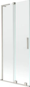 Mexen Velar L, 2-křídlová posuvná vanová zástěna 80 x 150 cm, 8mm čiré sklo, broušená ocel, 896-080-003-01-97