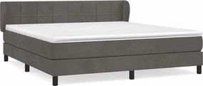 Box spring postel s matrací tmavě šedá 180x200 cm samet 3127506