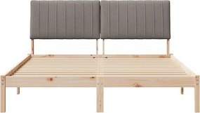 Rám postele s čelo Hnědá 160 x 200 cm Masivní borové dřevo 3394411