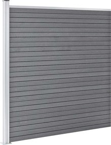 Plotová sada WPC 5 čtvercových + 1 šikmý díl 446x186 cm šedá 3053237
