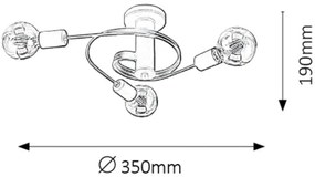 Rabalux 2095 - Přisazený lustr CARLY 3XE27/15W/230V černá