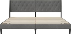 Rám postele s čelo Tmavě šedá 180 x 200 cm Samet 3414665