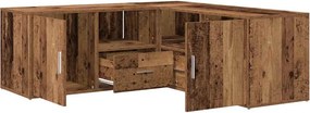 Rohová skříňka old wood 200 x 40 x 45 cm kompozitní dřevo 3307835