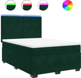 Box spring postel s matrací tmavě zelená 160x200 cm samet 3293251