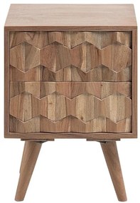Hnědý akátový noční stolek Kave Home Khaleesi 40 x 35 cm