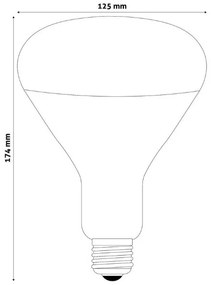 Prémiová výhřevná infra žárovka E27 100W, 125mm