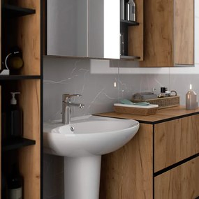 Kúpeľňová skříňka VAMI W50 2D 6P dub craft / čierna