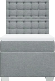 Box spring postel s matrací světle šedá 90x200 cm textil 3290385
