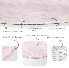 Světle růžový pratelný kulatý koberec vhodný pro robotické vysavače ø 80 cm Comfort – Mila Home