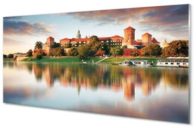 akrylový obraz Krakow hrad řeka 140x70 cm