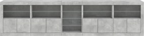 Příborník s LED osvětlením betonově šedý 283 x 37 x 67 cm 3209026