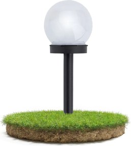SADA 4 solárních zahradních lamp, LED, BÍLÉ, 10 cm, vodotěsné, IP44