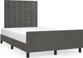 Rám postele bez matrací tmavě šedá 120x190 cm samet 3270603