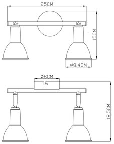 GLOBO CALDERA 54648-2 Nástěnné svítidlo