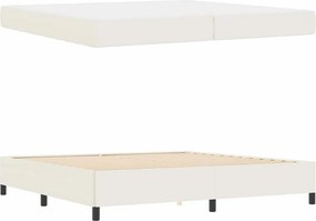 Rám postele s matrací Krémová 200 x 200 cm textil 3399142