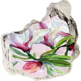Wallmuralia Nálepka 3D díra na zeď Květy magnolie 75x75 cm