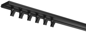 Dekodum Stropní kolejnice z PVC jednořadá černá Délka: 130 cm, Typ přichycení: háčky
