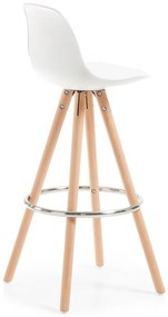 Bílá plastová barová židle Kave Home Slad 74 cm