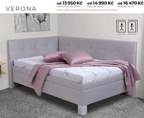 Francouzské lůžko VERONA 80, 90, 100, 120, 140x200 cm, s čely hlava + dlouhé, český výrobek