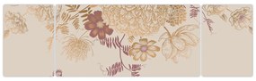 Obraz - Vintage květy a motýli (170x50 cm)