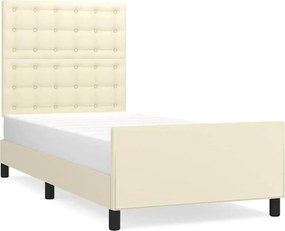 Rám postele s čelem krémový 80 x 200 cm umělá kůže 3125539