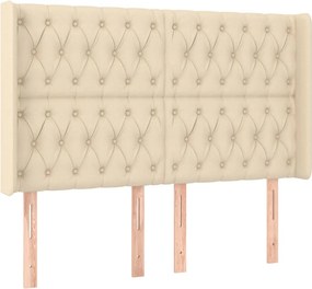 Box spring postel s matrací a LED krémová 140x200 cm textil 3138562