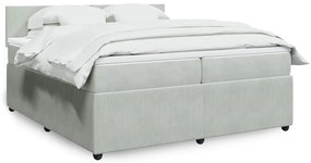 Box spring postel s matrací světle šedá 200x200 cm samet 3290124