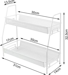 Verk Group Kuchyňská police kuchyňský organizér stojící dvoupatrový půdní stojan na koření