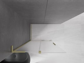Mexen Velar L, posuvná sprchová zástěna Walk-in 100 x 200 cm, 8mm sklo námraza, zlatá matná, 871-100-003-33-55
