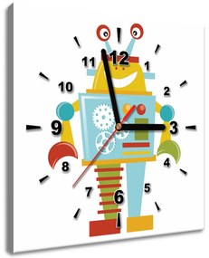 Gario Obraz s hodinami Usměvavý robot Rozměry: 30 x 30 cm