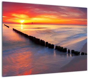 Obraz - Západ slunce, Baltské moře, Polsko (70x50 cm)
