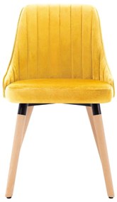 323059  Dining Chairs 2 pcs Yellow Velvet,  323059
