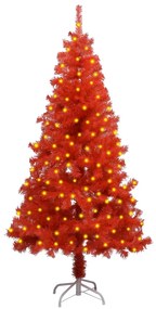 Umělý vánoční stromek s LED a stojanem červený 150 cm PVC,  3077427 HangarStore.cz
