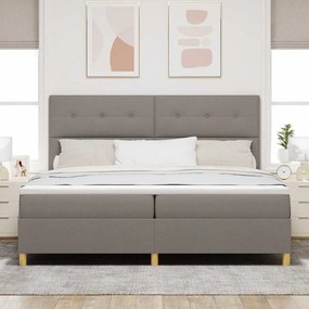 Postel s boxspringem s čelo Taupe 200 x 200 cm textil 3339648