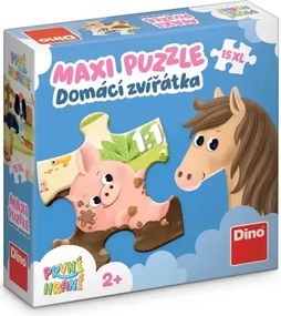 DINO Domácí zvířátka / 15 dílků / XL / od 2 let
