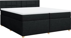 Box spring postel s matrací černá 200x200 cm textil 3289089