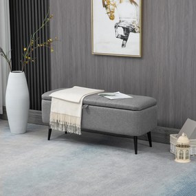 HOMCOM Úložná Lavice s Polstrovaným Sedadlem, Ottoman s Ocelovými Nohami, Úložný Truhlicový Stolek do Obývacího Pokoje, Ložnice nebo Chodby 102 x 40 …