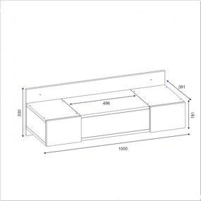 Toaletní stolek ZAKKUM 100 cm bílý