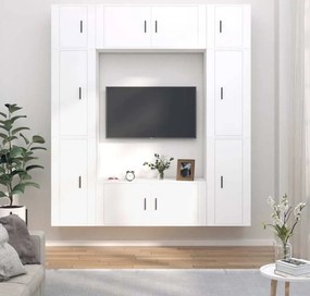 vidaXL 8dílný set TV skříněk kompozitní dřevo [3188641] Barva: Bílá