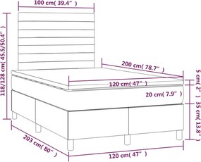 Box spring postel s matrací růžová 120 x 200 cm samet 3143078