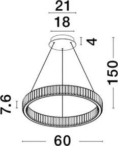 Závěsné LED svítidlo NOVA LUCE AURELIA 41W 3500K 9333066 stmívatelné Triac