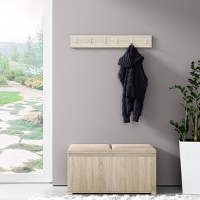 Eka Předsíňová stěna s čalouněnými panely Trinity 5 - Sonoma / Tmavá krémová 2302