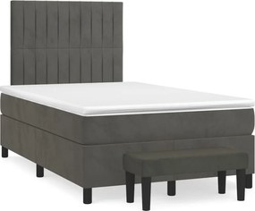 vidaXL Box spring postel s matrací 120 x 200 cm samet [3137954] Barva: Růžová