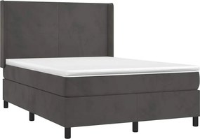 Box spring postel s matrací tmavě šedá 140x200 cm samet 3132562