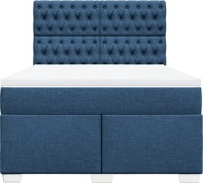 Box spring postel s matrací modrá 140x190 cm textil 3292796