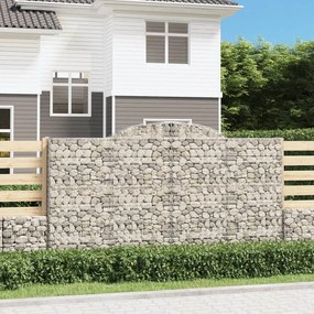 Klenuté gabionové koše 4 ks 300x50x160/180cm pozinkované železo 3146757