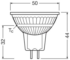 LED žárovka GU5,3 MR16 LEDVANCE 2,1W (20W) teplá bílá (2700K), reflektor 12V 36°
