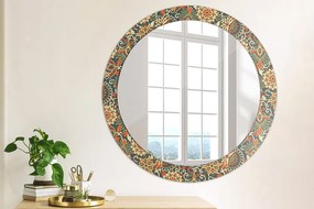 Kulaté dekorativní zrcadlo Ilustrace květu fi 80 cm